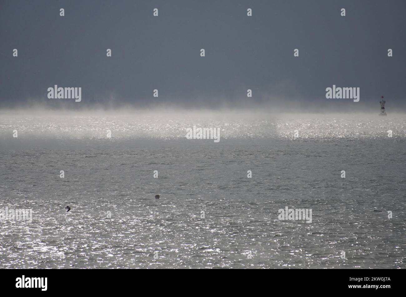 Affected by the cold wave, sea smoke appeared at the sea area of ...