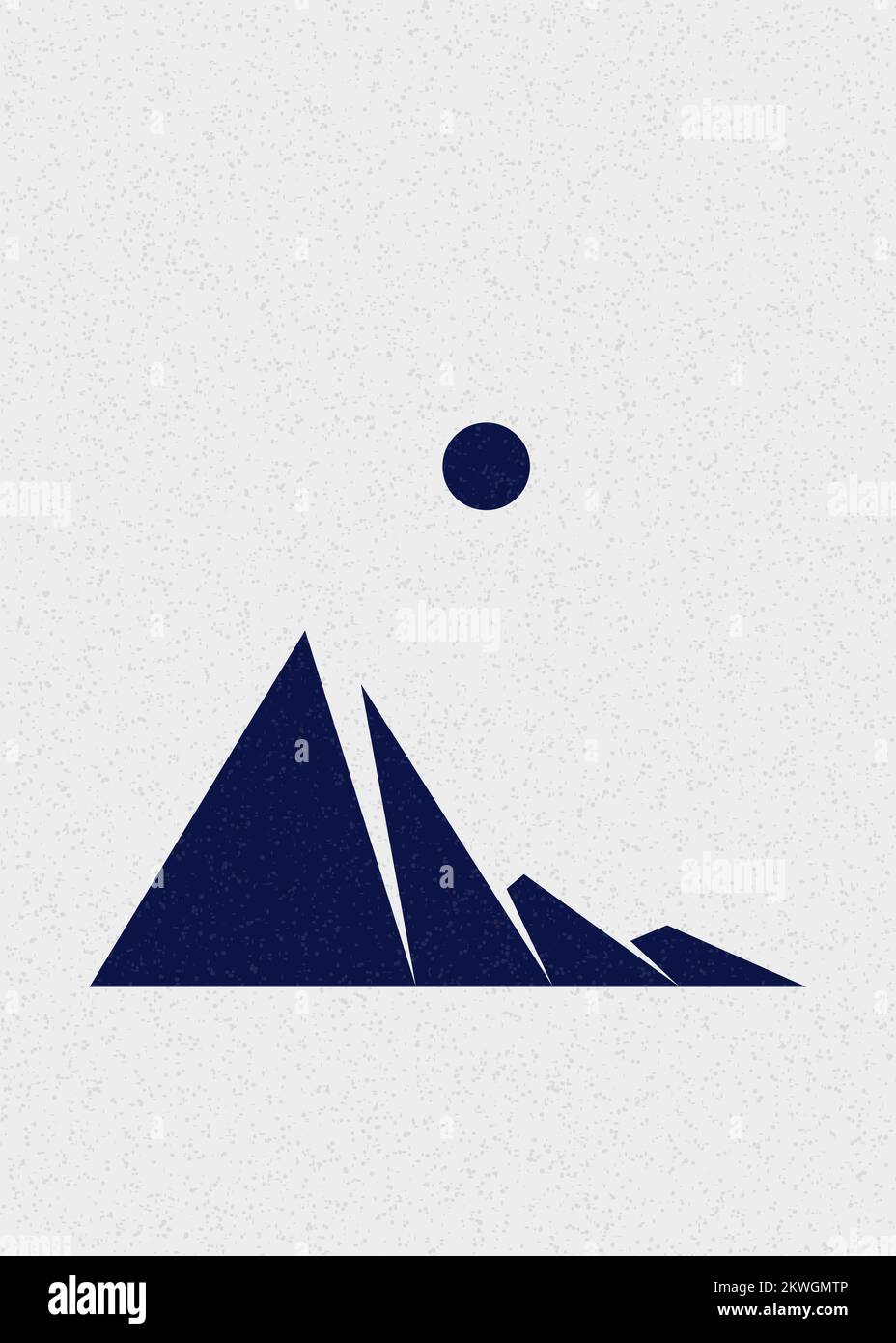 Geometric Mountains silhouette generative art poster illustration Stock ...