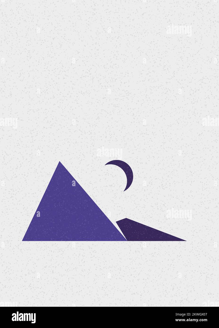 Geometric Mountains silhouette generative art poster illustration Stock ...