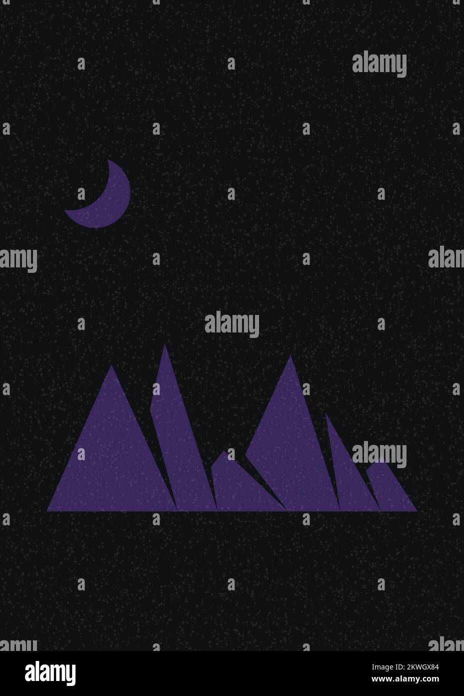Geometric Mountains silhouette generative art poster illustration Stock ...