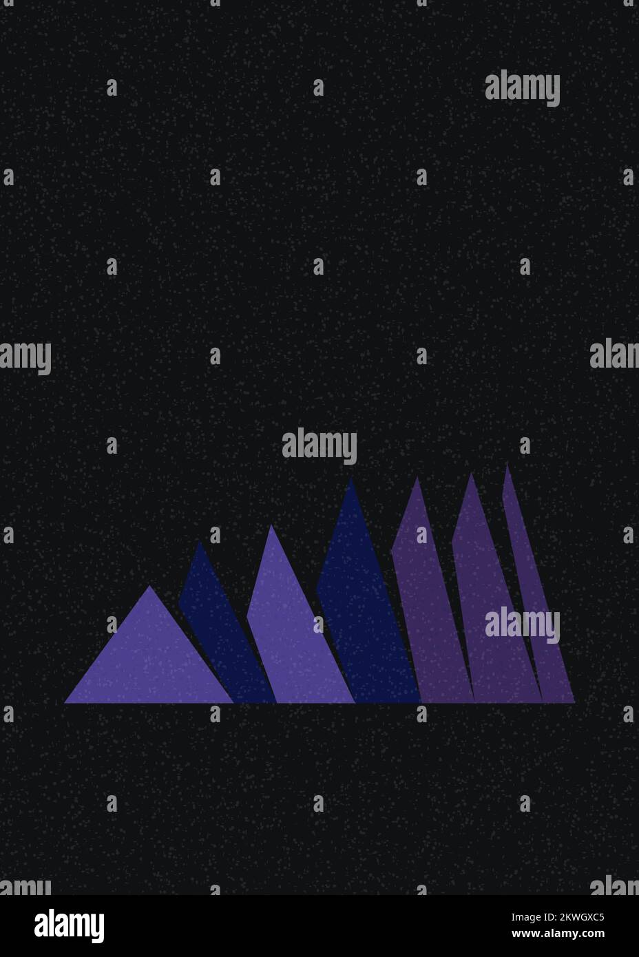 Geometric Mountains silhouette generative art poster illustration Stock ...