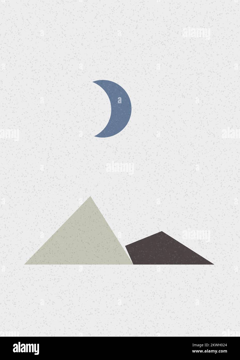 Geometric Mountains silhouette generative art poster illustration Stock ...