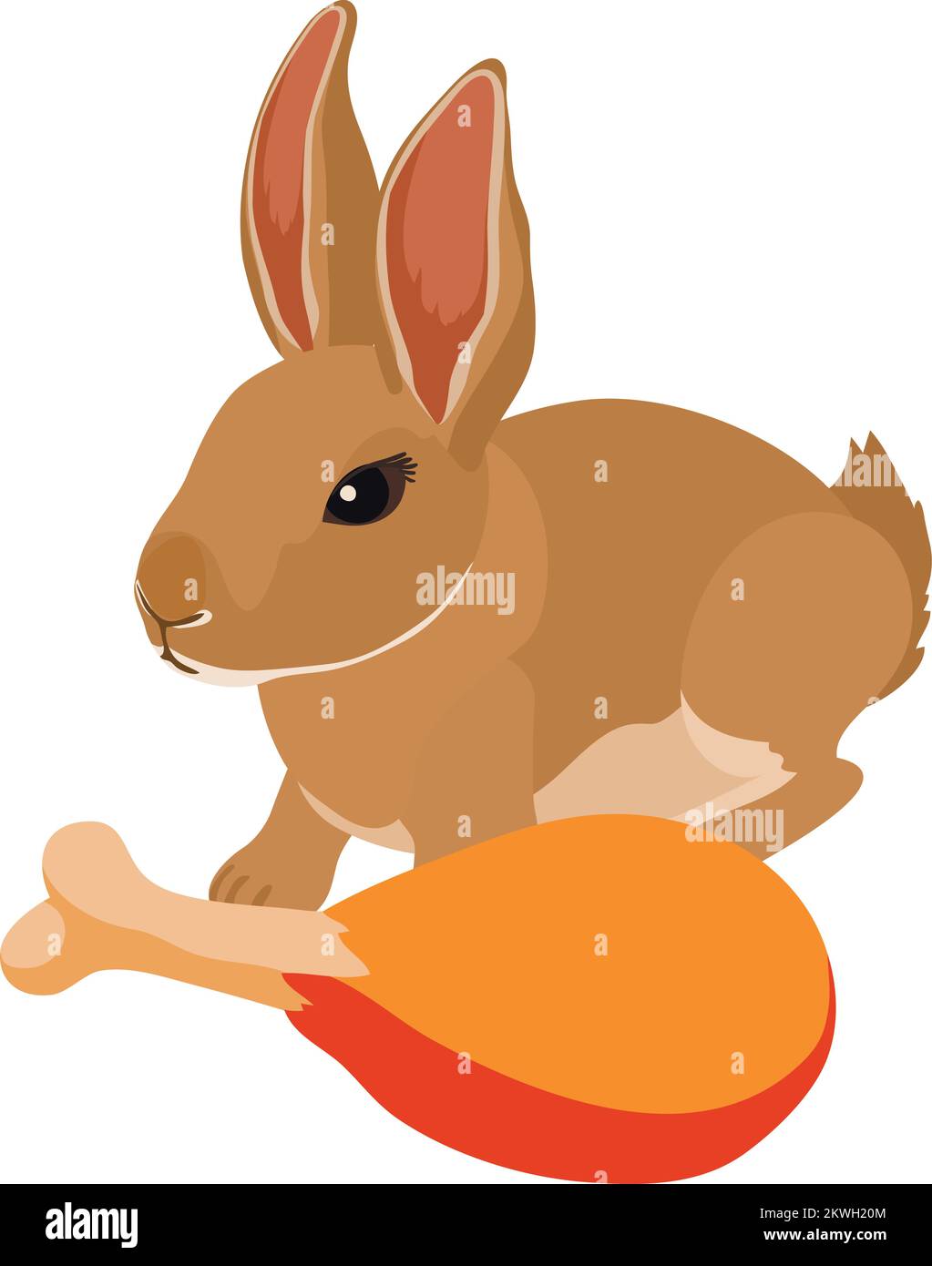 Rabbit meat icon isometric vector. Fried rabbit leg on background of ...