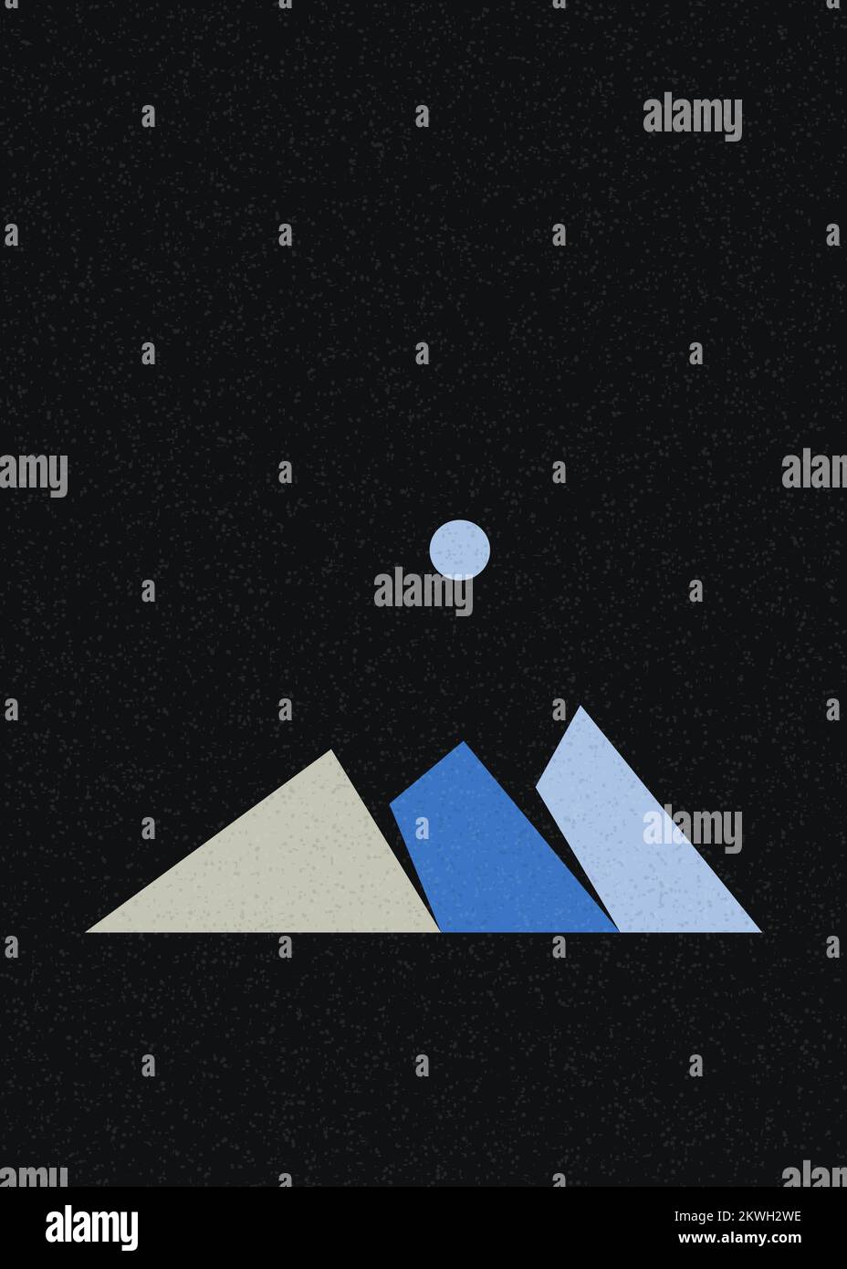 Geometric Mountains silhouette generative art poster illustration Stock ...