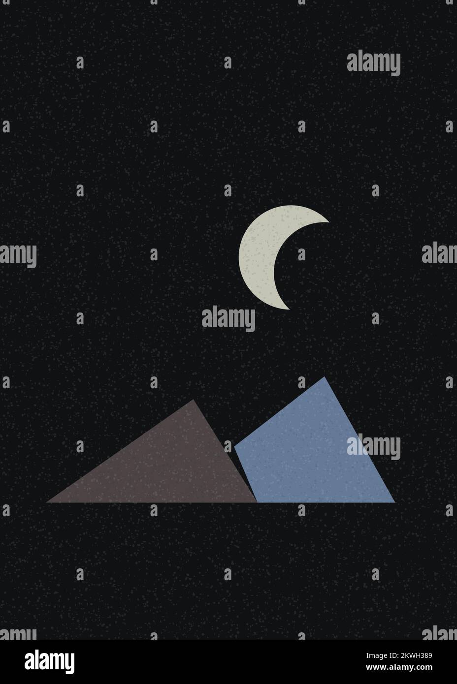 Geometric Mountains silhouette generative art poster illustration Stock ...