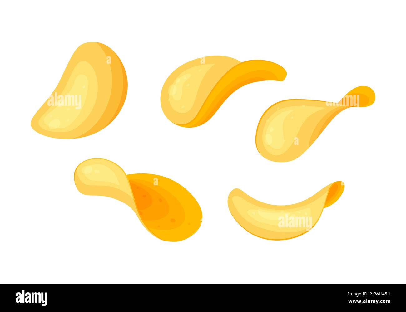 Crispy food potato chips, Traditional Mexico nacho in cartoon style ...