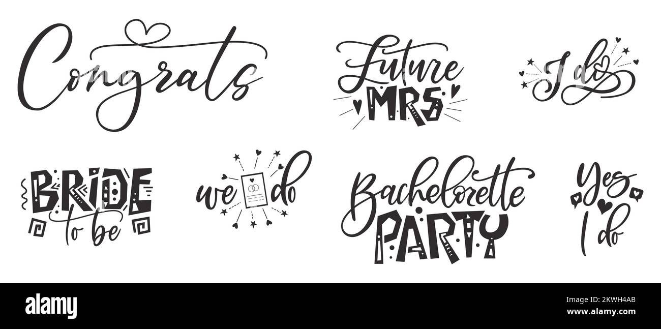 Bride tribe hand drawn lettering quote. Wedding inspiration calligraphy ...