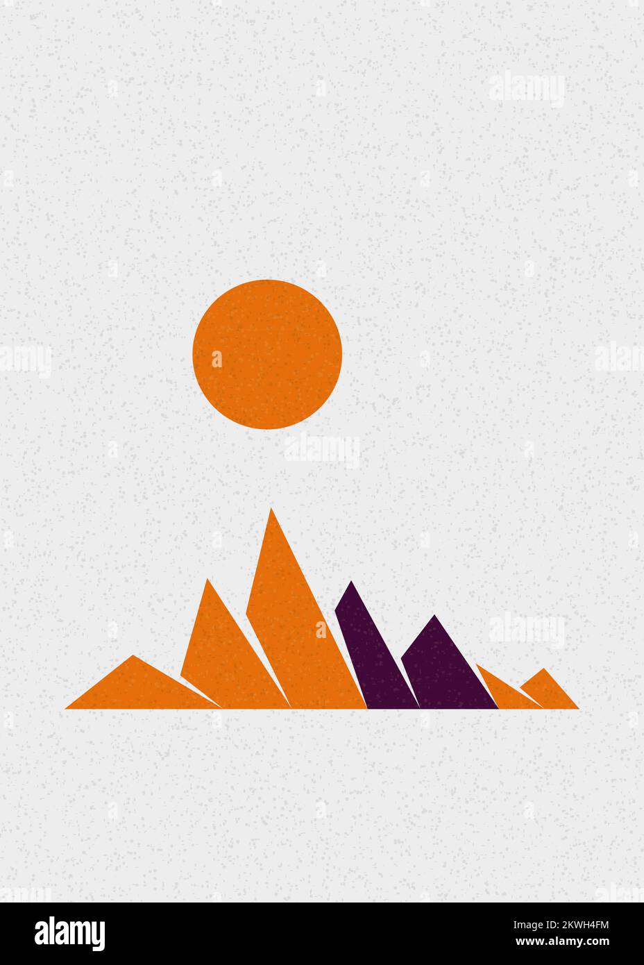 Geometric Mountains silhouette generative art poster illustration Stock ...
