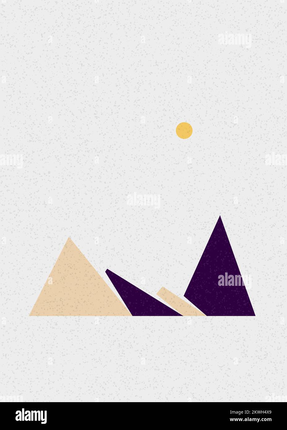 Geometric Mountains silhouette generative art poster illustration Stock ...