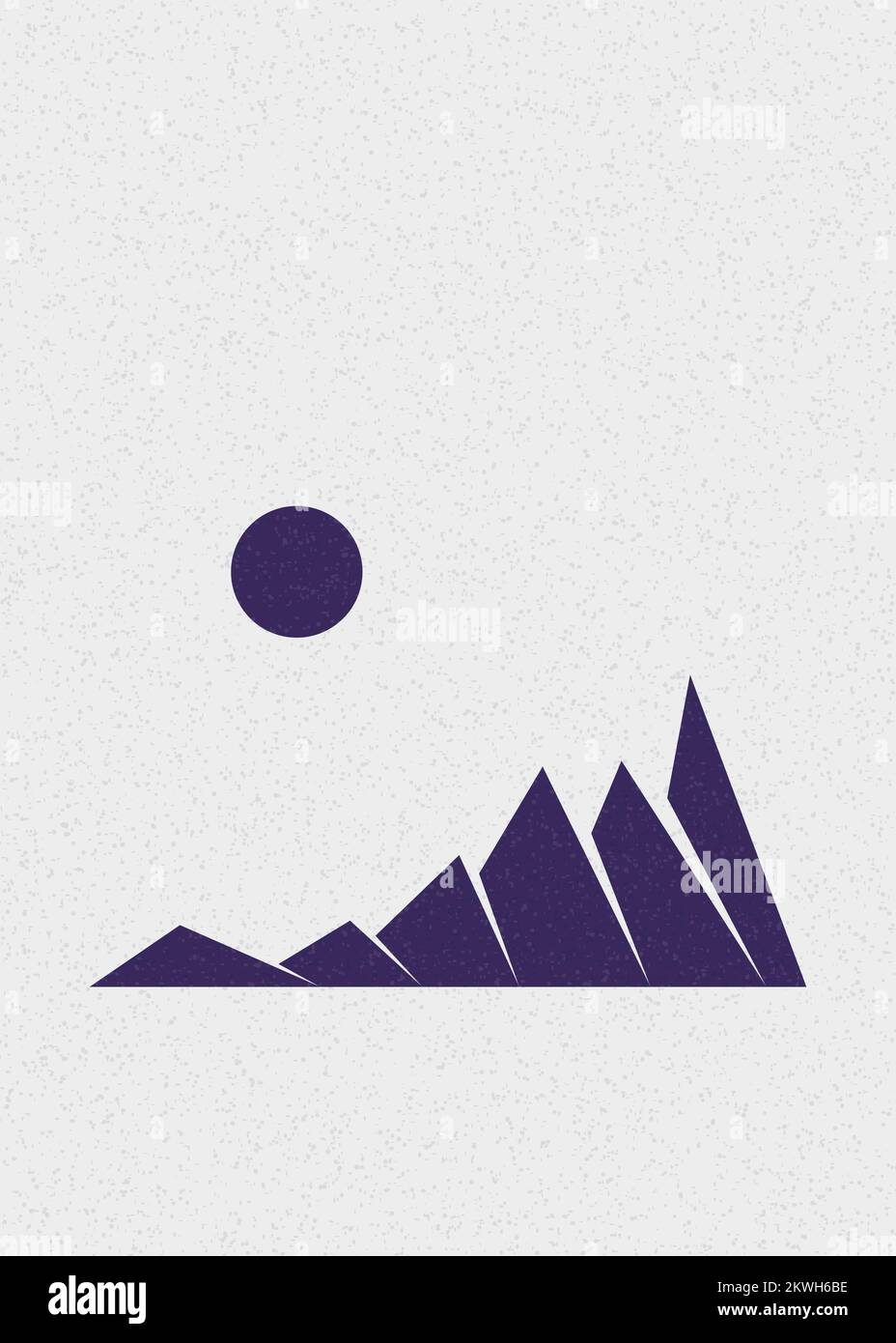 Geometric Mountains silhouette generative art poster illustration Stock ...