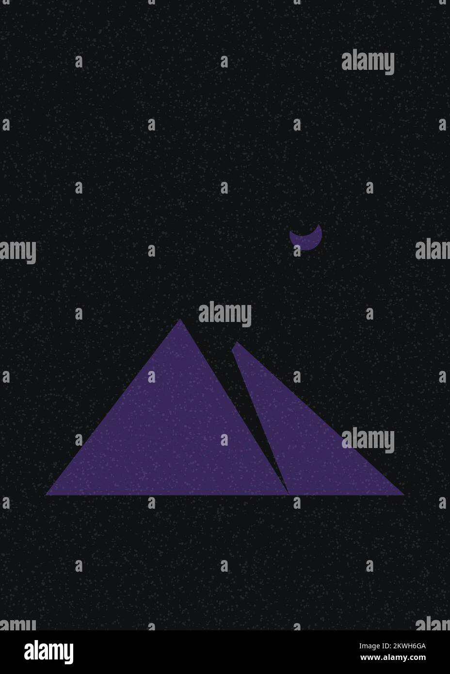 Geometric Mountains silhouette generative art poster illustration Stock ...