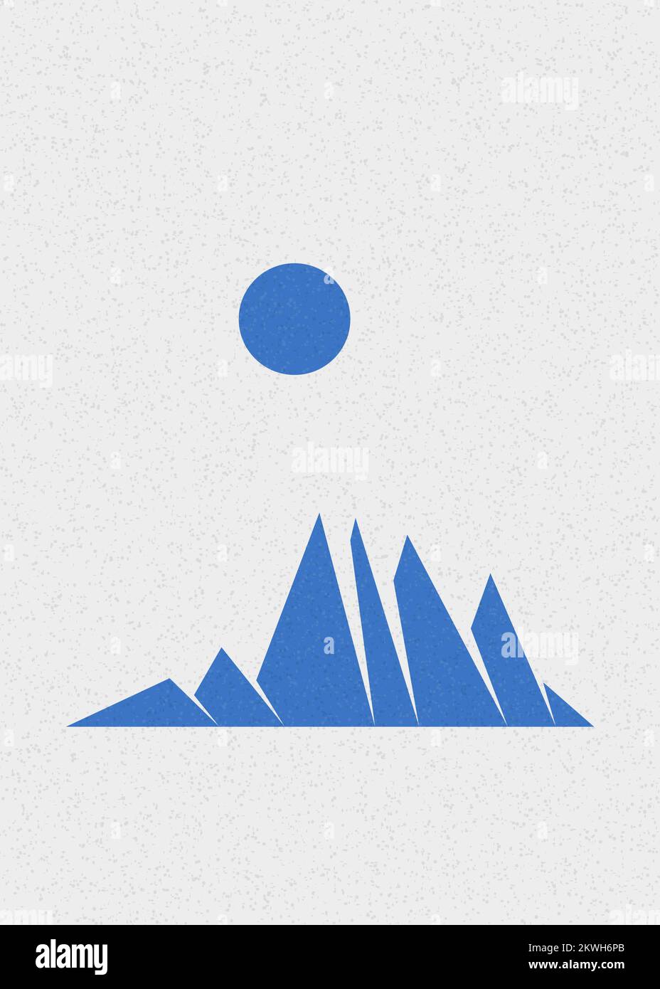 Geometric Mountains silhouette generative art poster illustration Stock ...