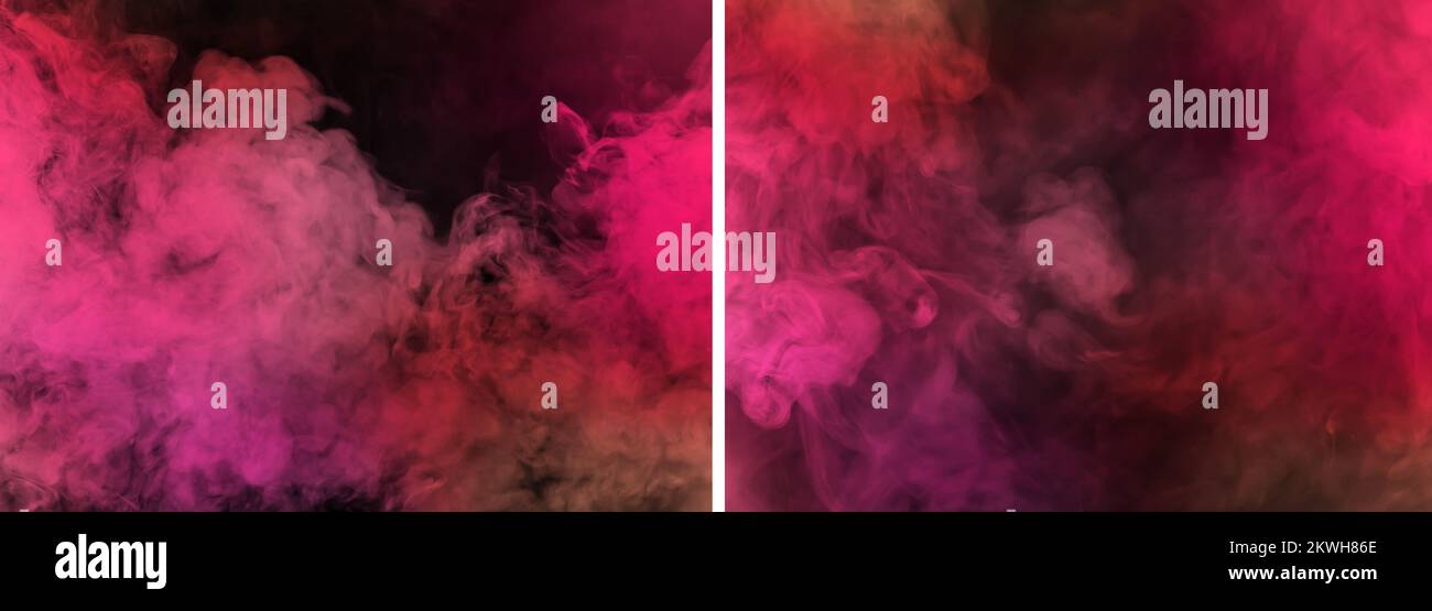 Fog texture background. Neon red color backdrop set Stock Photo - Alamy