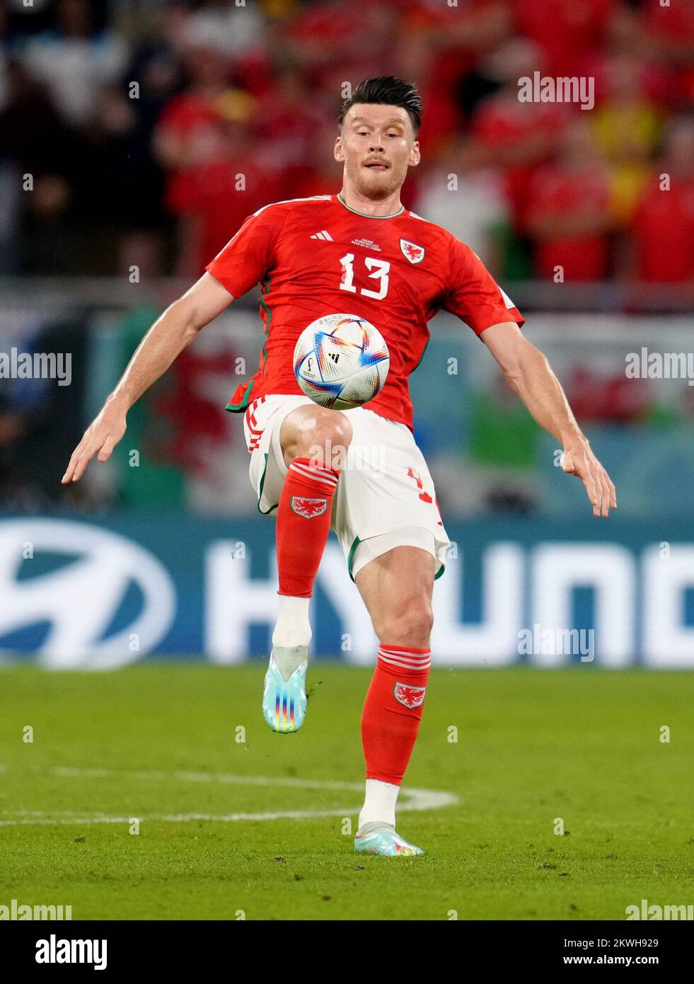 Wales' Kieffer Moore during the FIFA World Cup Group B match at the ...