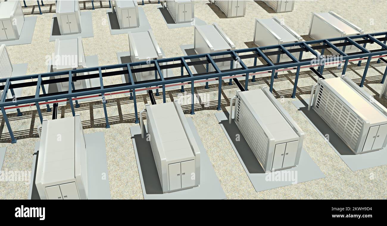 A modern battery storage in the nature Stock Photo - Alamy