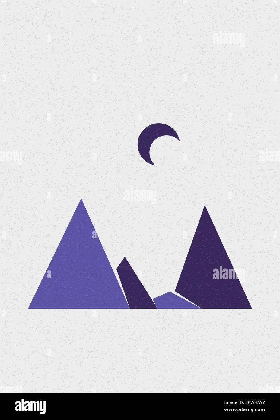 Geometric Mountains silhouette generative art poster illustration Stock ...