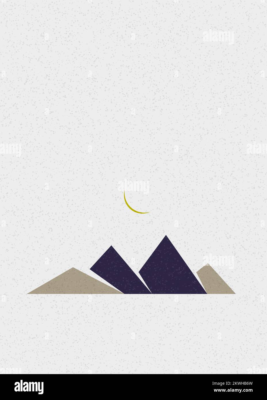 Geometric Mountains silhouette generative art poster illustration Stock ...