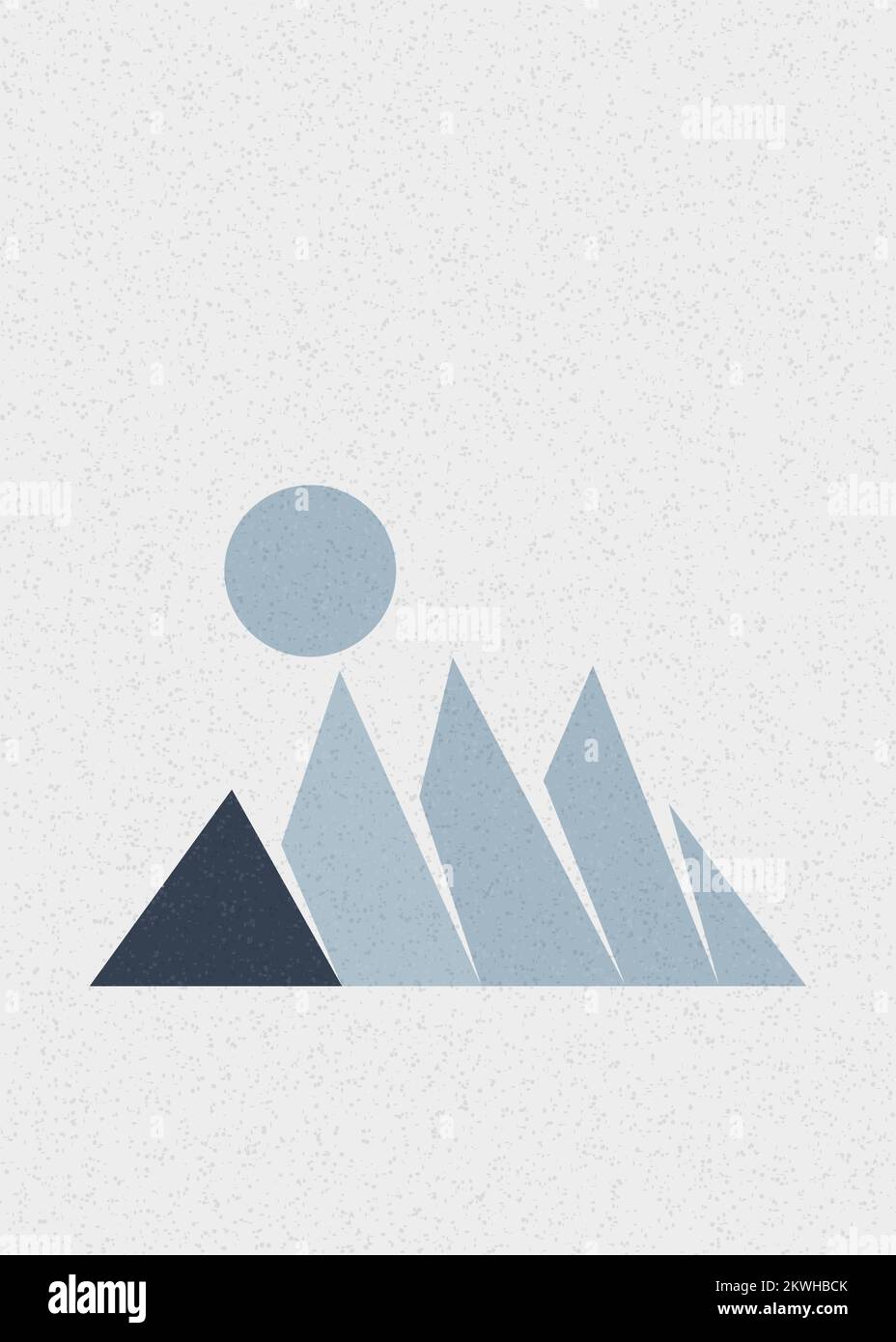 Geometric Mountains silhouette generative art poster illustration Stock ...