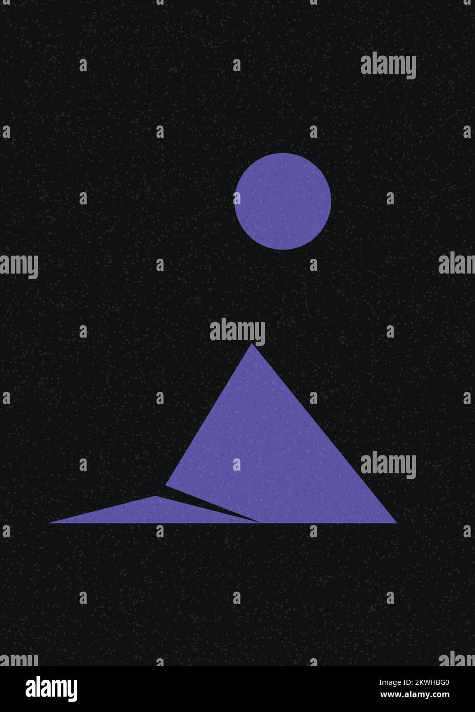 Geometric Mountains silhouette generative art poster illustration Stock ...