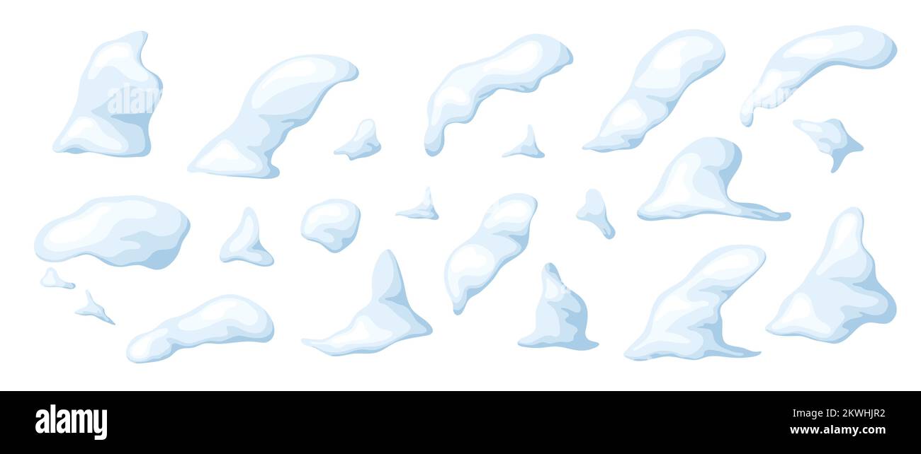 Set of snow. Elements for ui design game. Snowy in cartoon. Ice age in ...