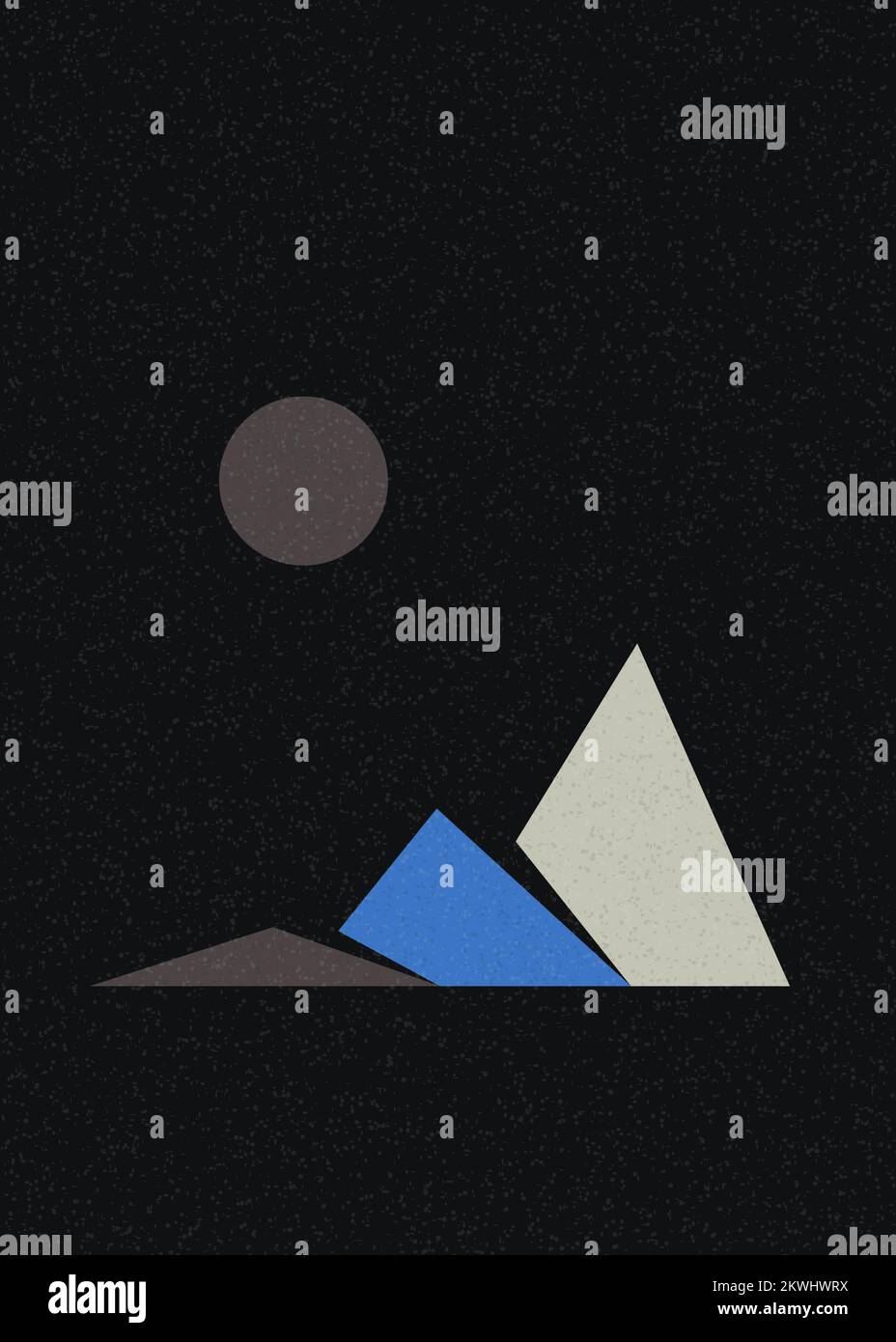 Geometric Mountains silhouette generative art poster illustration Stock ...