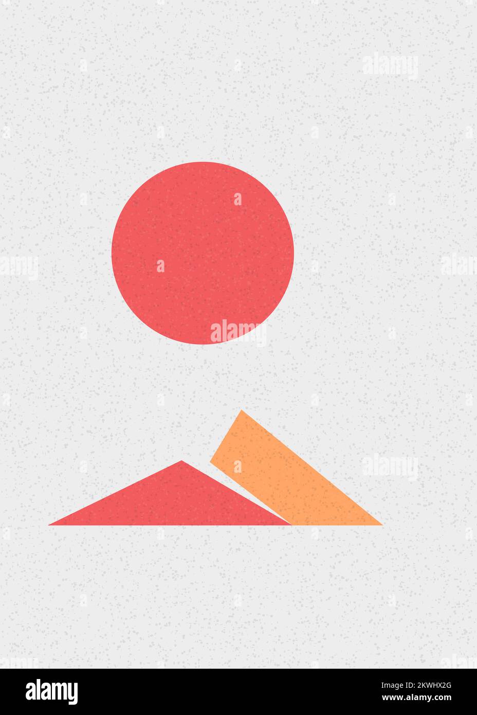 Geometric Mountains silhouette generative art poster illustration Stock ...