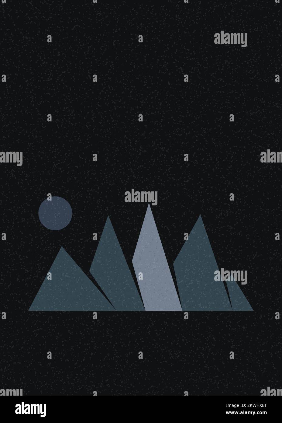 Geometric Mountains silhouette generative art poster illustration Stock ...