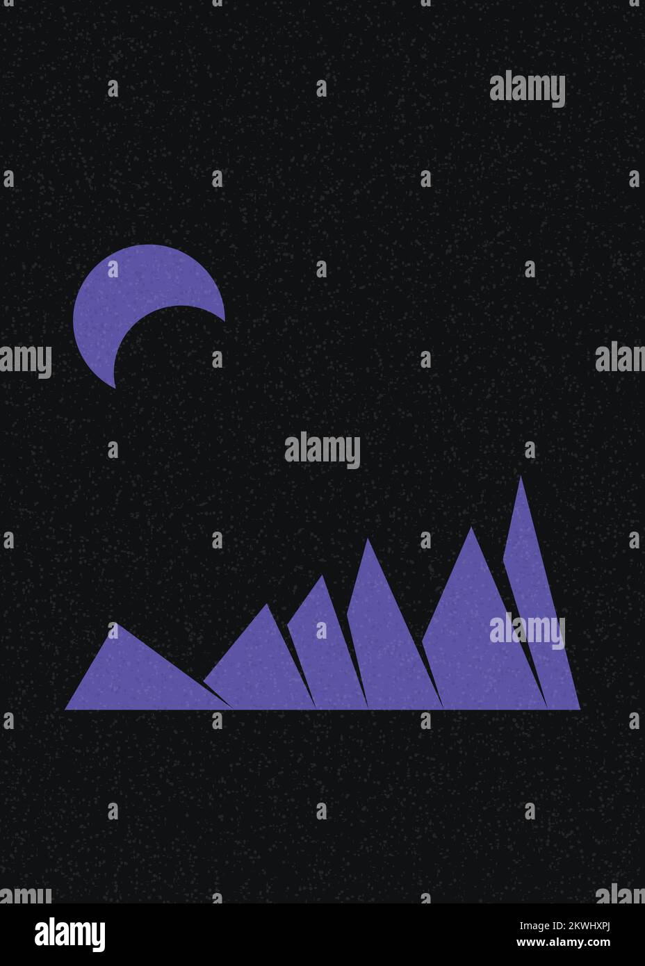 Geometric Mountains silhouette generative art poster illustration Stock ...