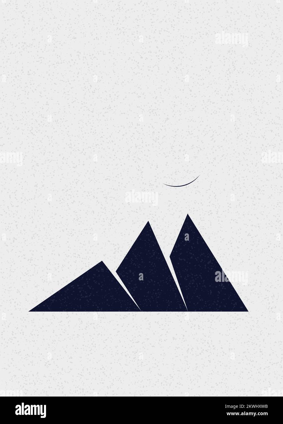 Geometric Mountains silhouette generative art poster illustration Stock ...