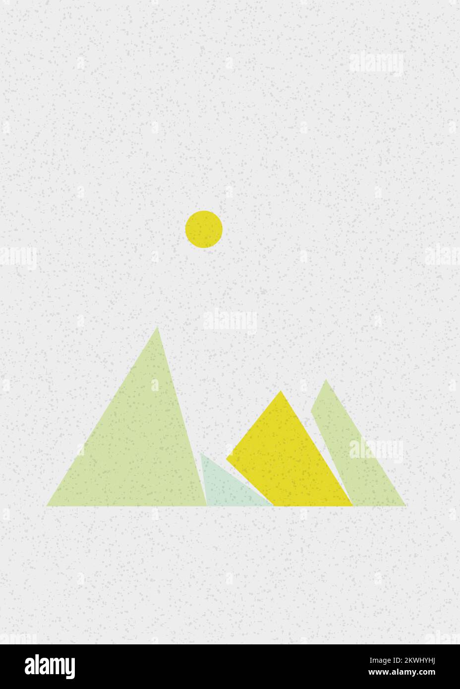 Geometric Mountains silhouette generative art poster illustration Stock ...