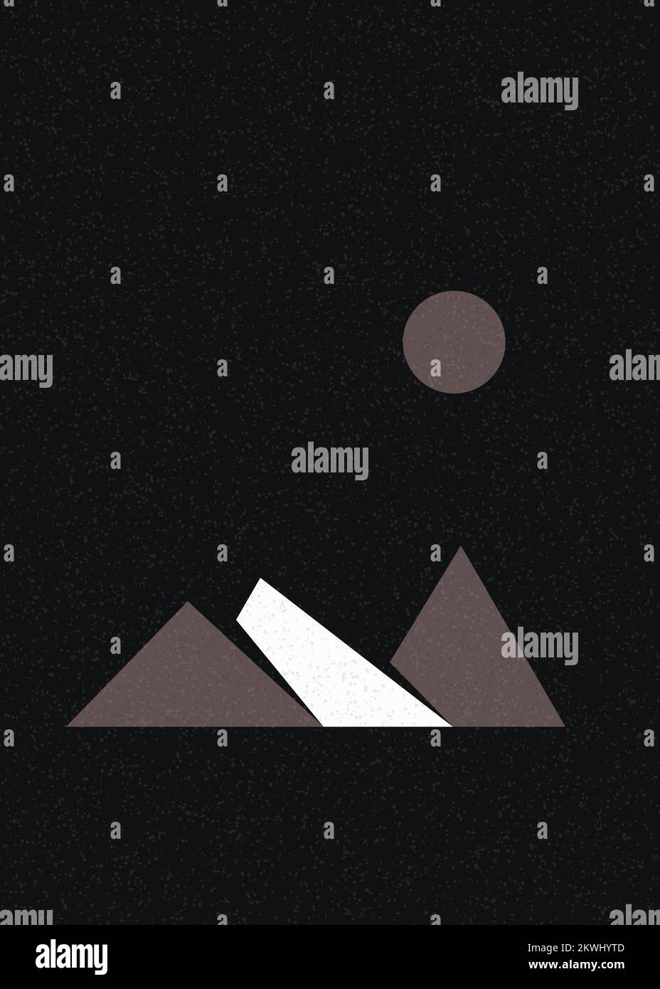 Geometric Mountains silhouette generative art poster illustration Stock ...