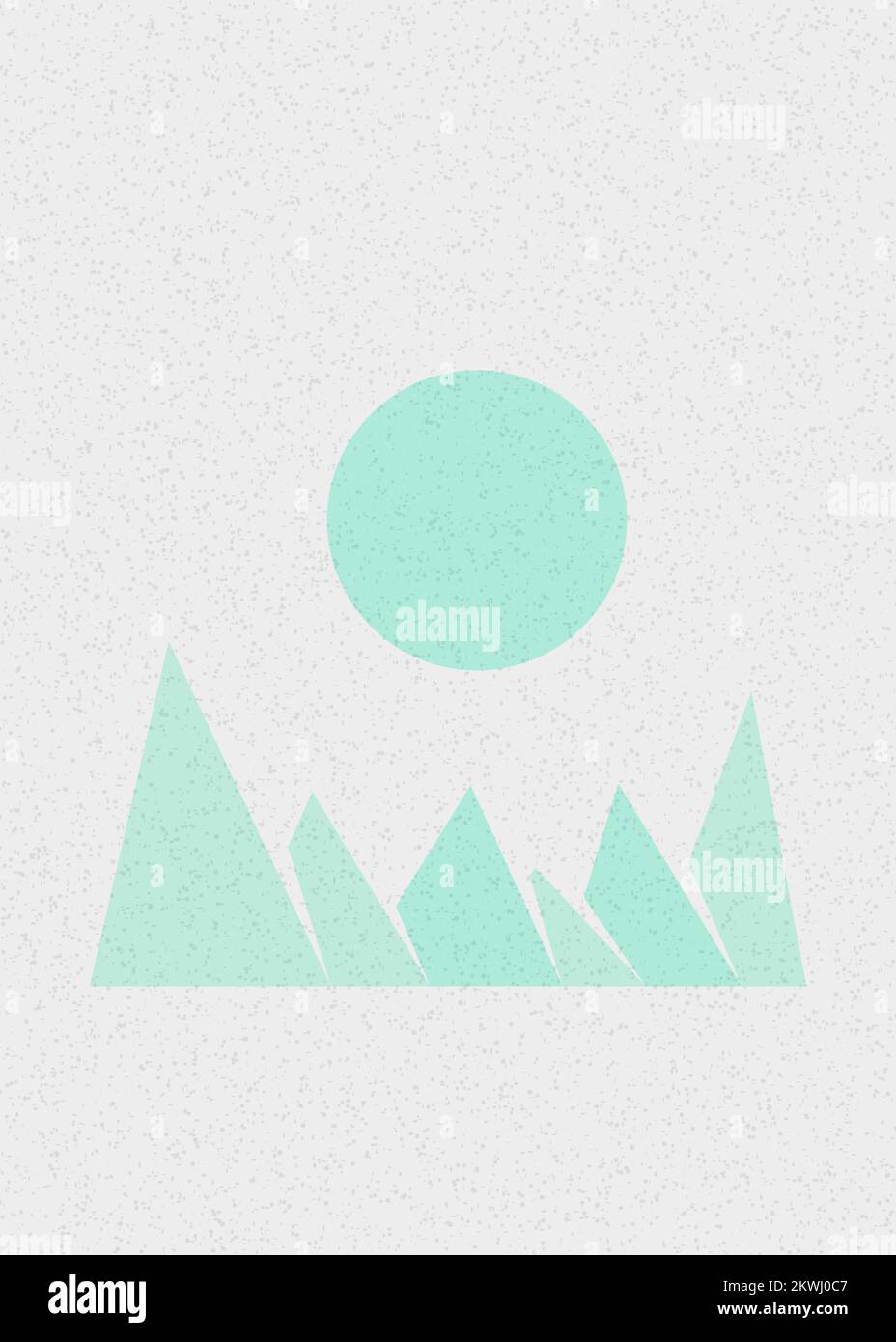 Geometric Mountains silhouette generative art poster illustration Stock ...