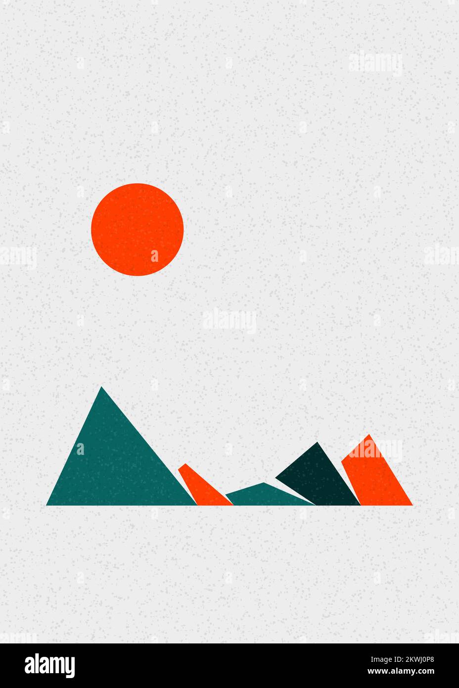 Geometric Mountains silhouette generative art poster illustration Stock ...
