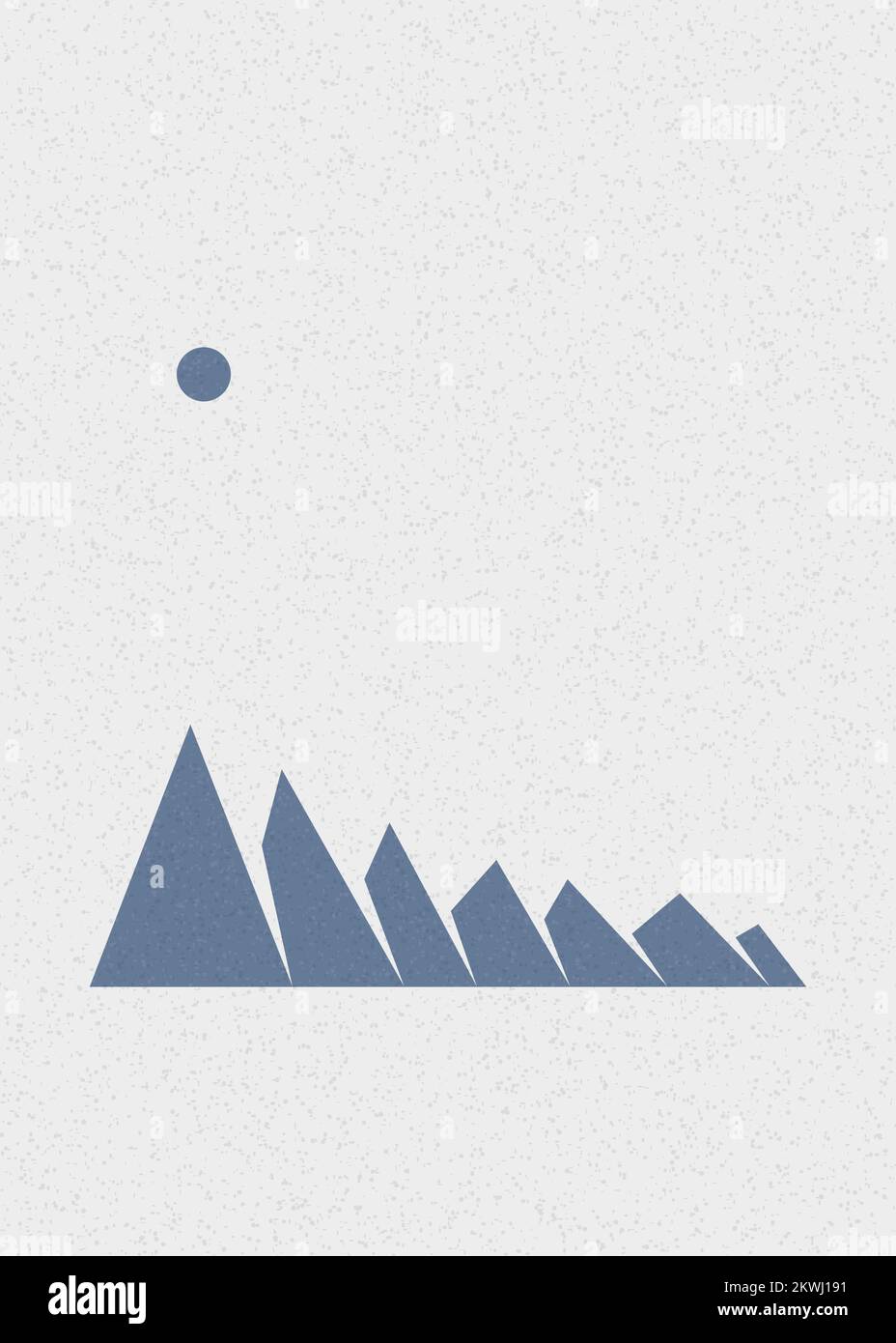 Geometric Mountains silhouette generative art poster illustration Stock ...