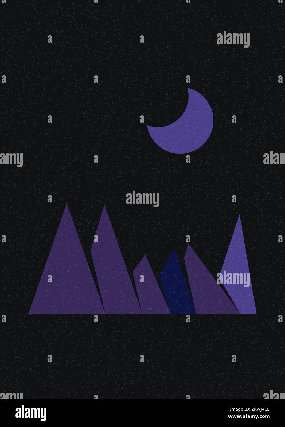 Geometric Mountains silhouette generative art poster illustration Stock ...