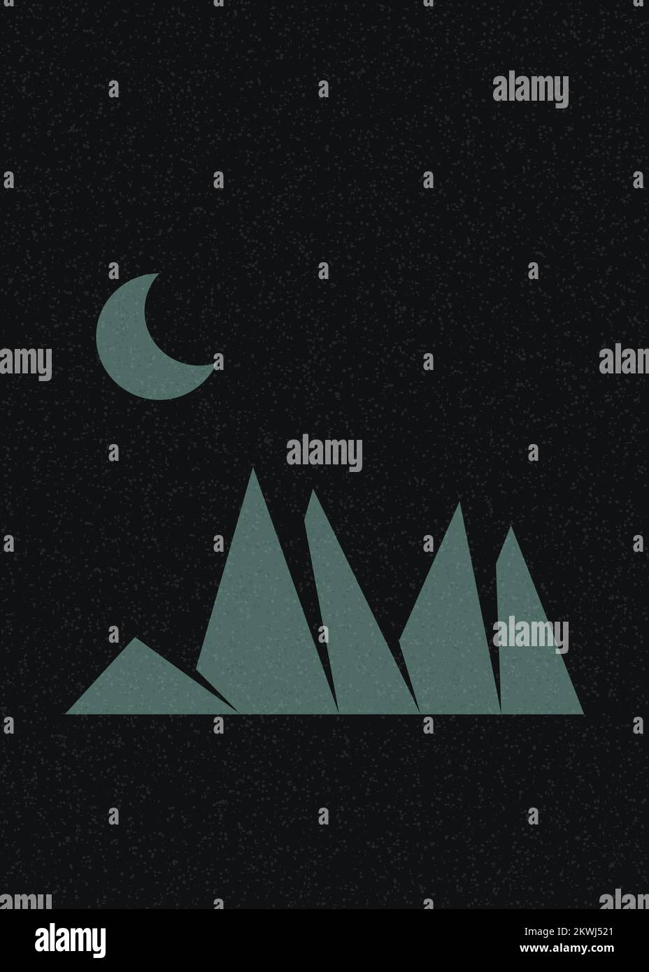 Geometric Mountains silhouette generative art poster illustration Stock ...
