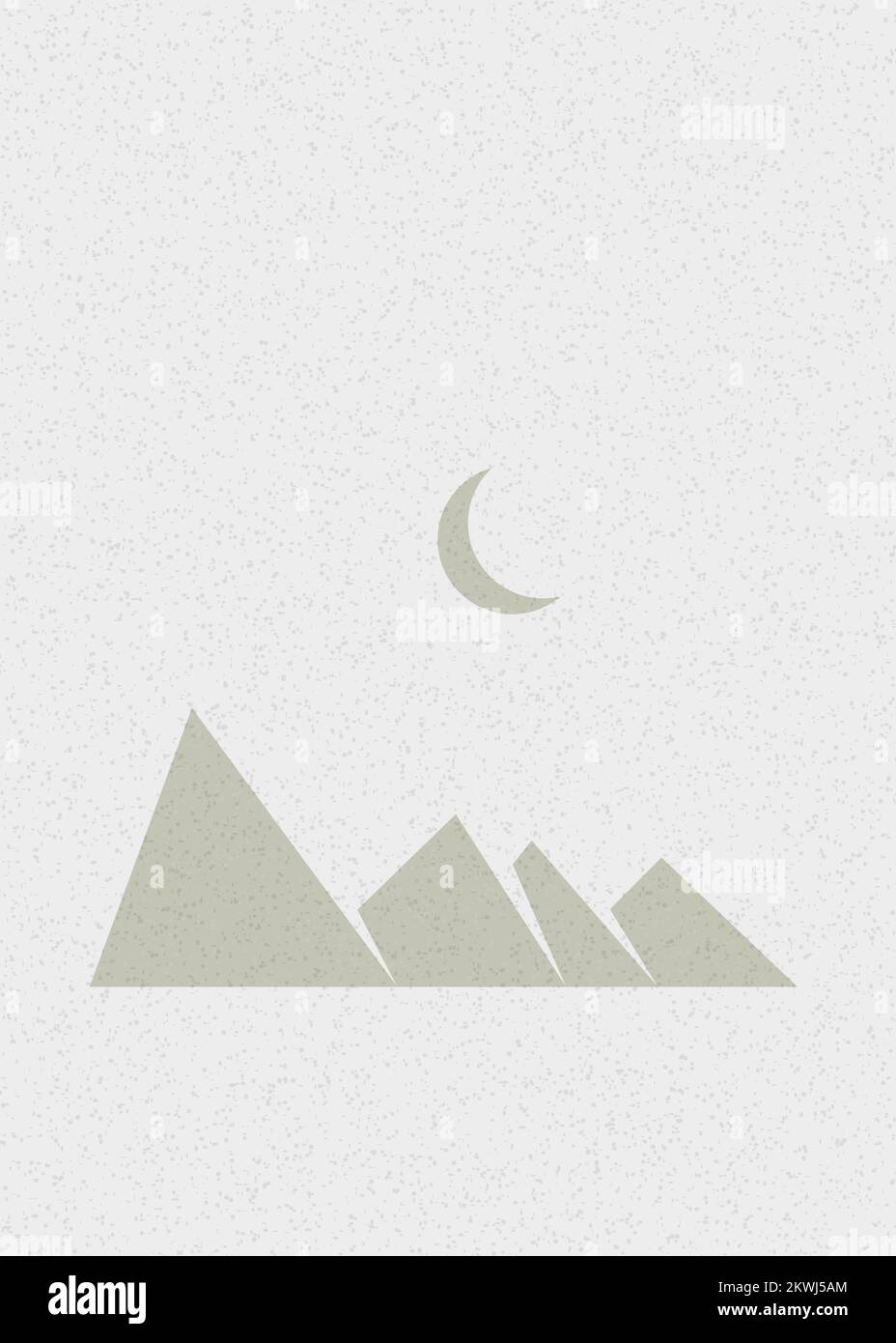 Geometric Mountains silhouette generative art poster illustration Stock ...