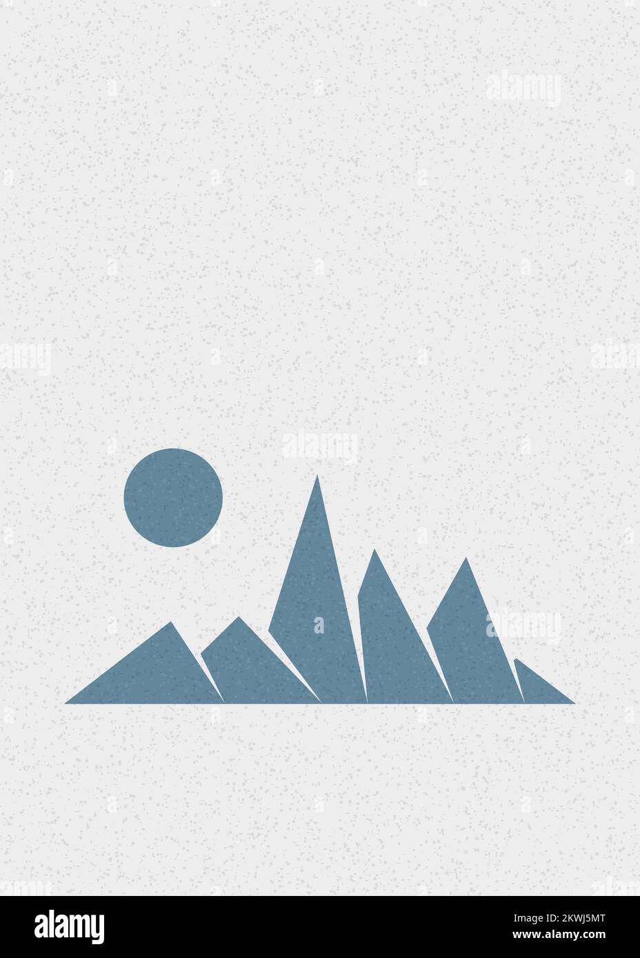 Geometric Mountains silhouette generative art poster illustration Stock ...