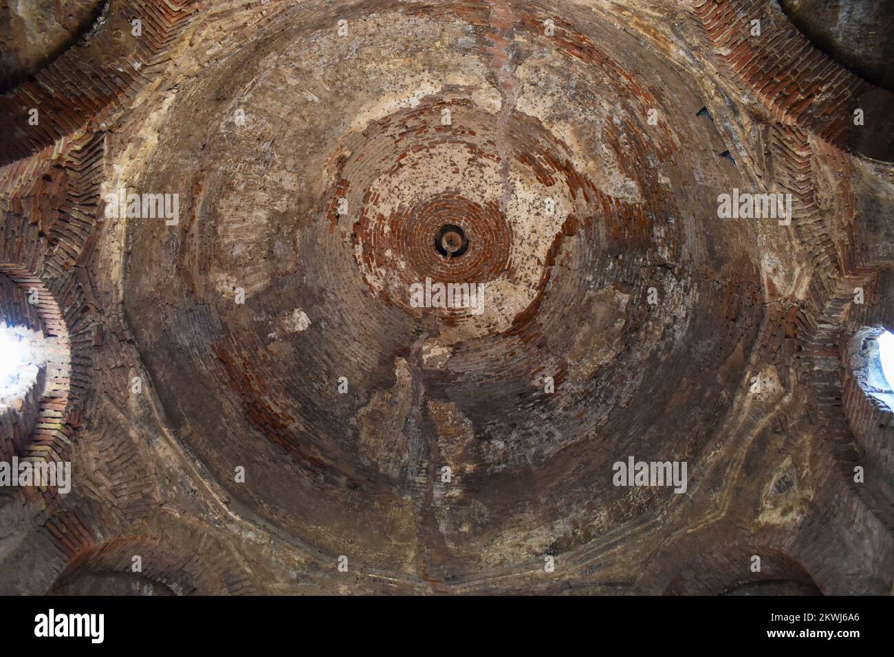Close up of Interior dome ceiling build with bricks of main gateway of ...