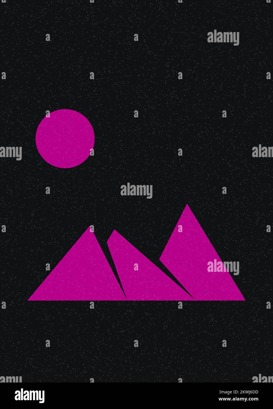 Geometric Mountains silhouette generative art poster illustration Stock ...