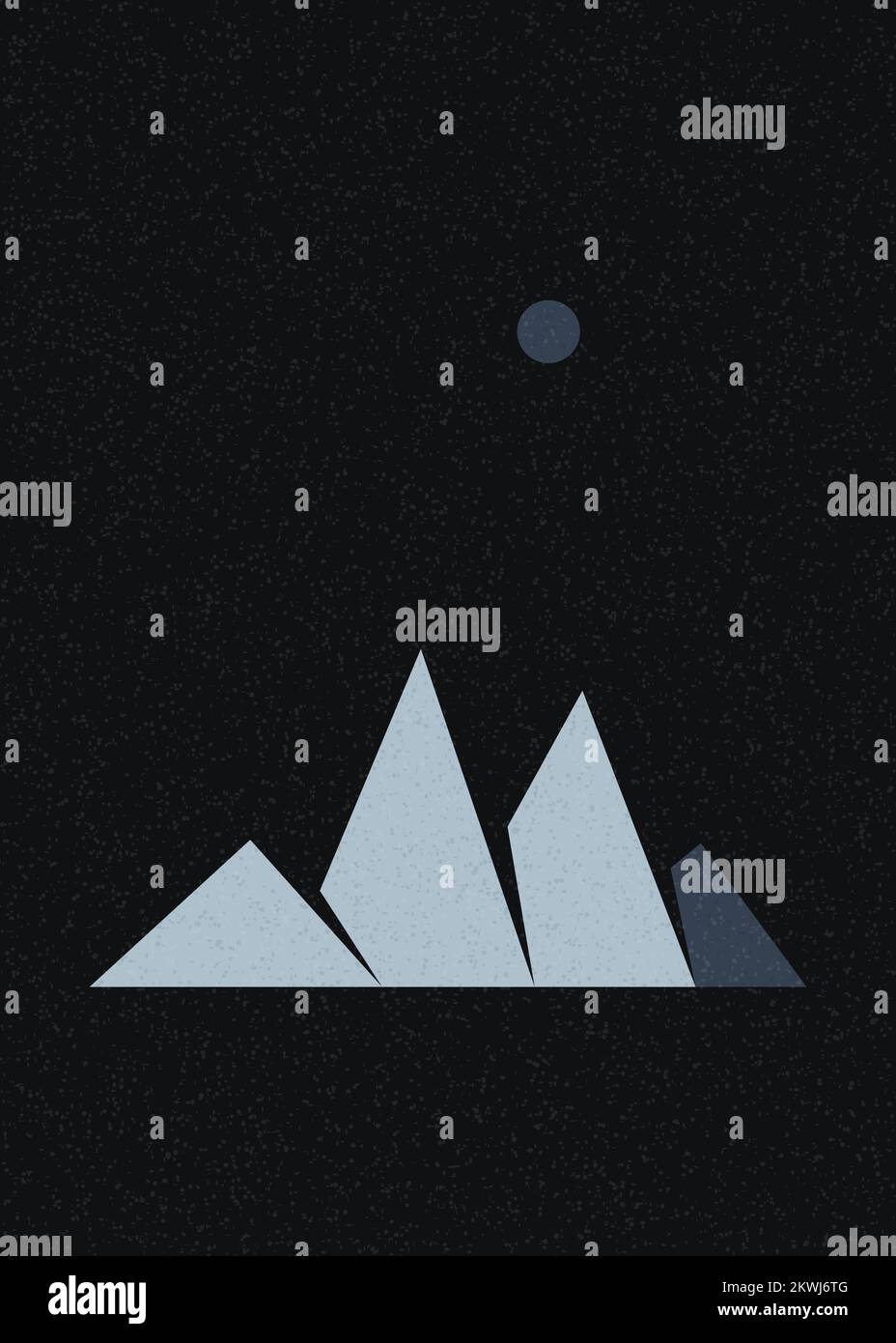 Geometric Mountains silhouette generative art poster illustration Stock ...