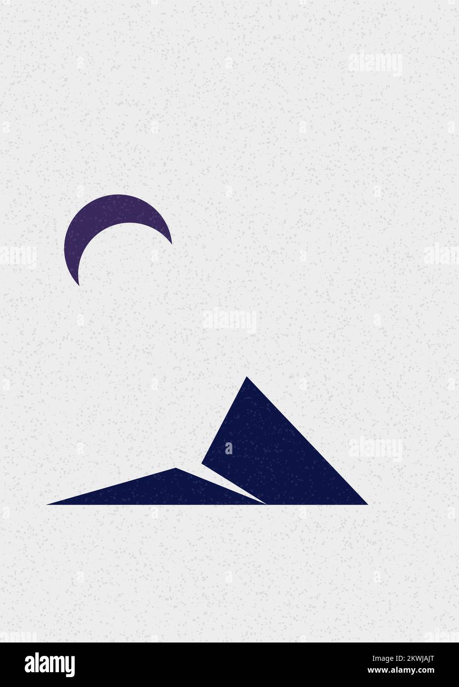 Geometric Mountains silhouette generative art poster illustration Stock ...