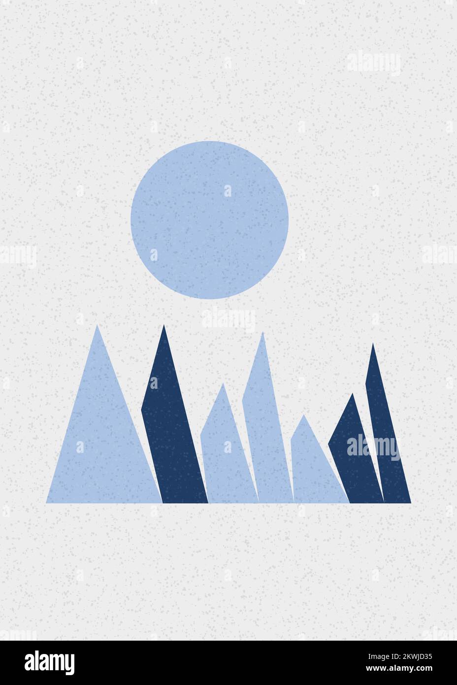 Geometric Mountains silhouette generative art poster illustration Stock ...