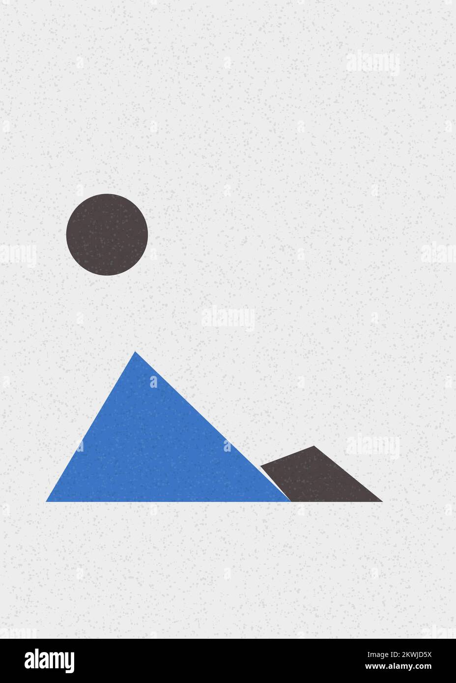 Geometric Mountains silhouette generative art poster illustration Stock ...