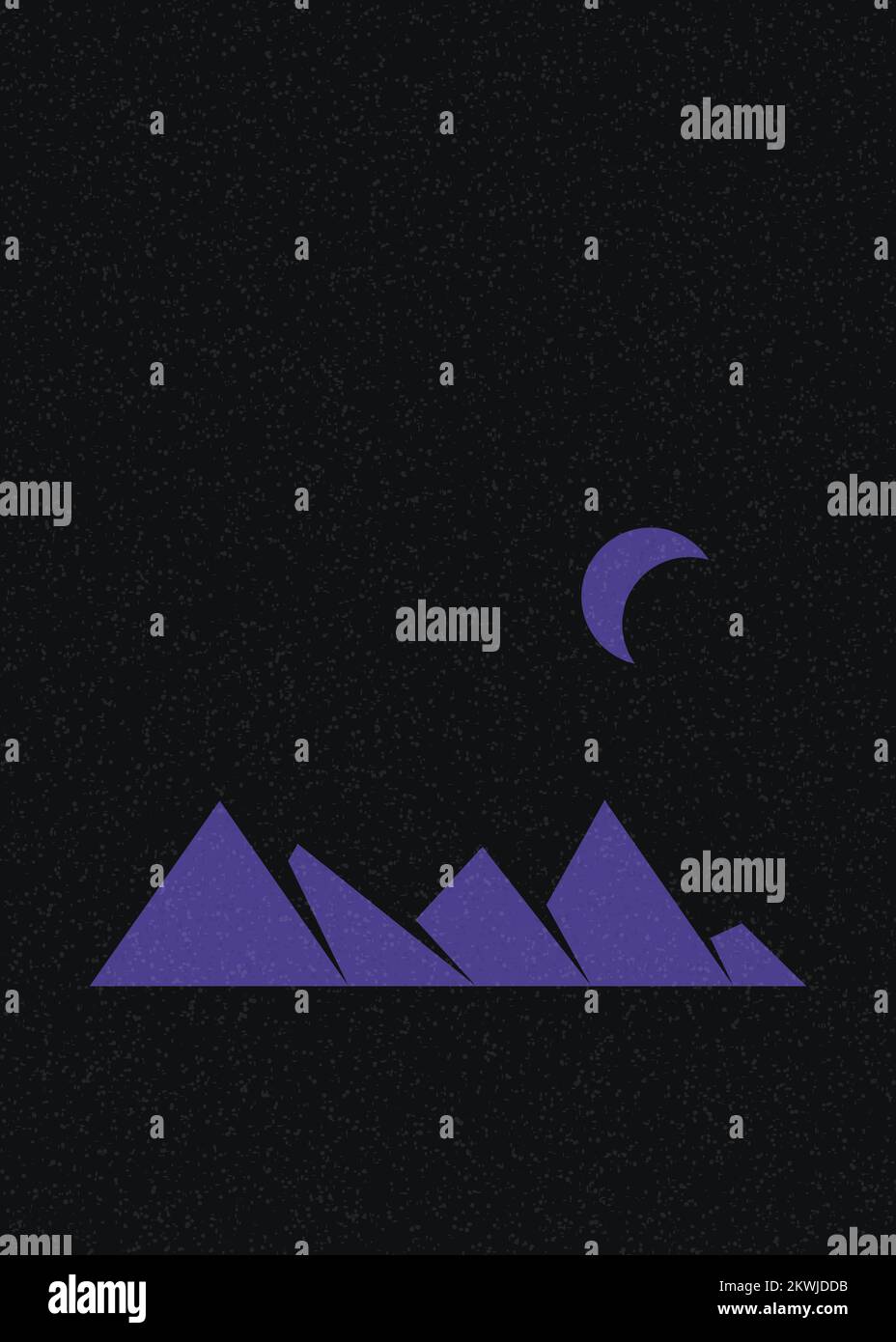 Geometric Mountains silhouette generative art poster illustration Stock ...
