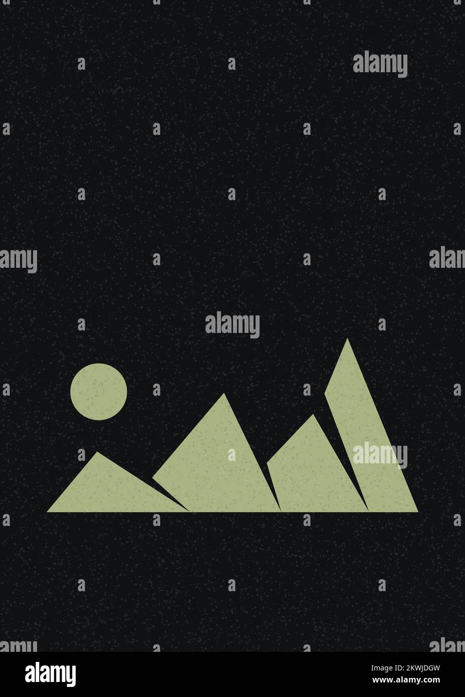 Geometric Mountains silhouette generative art poster illustration Stock ...