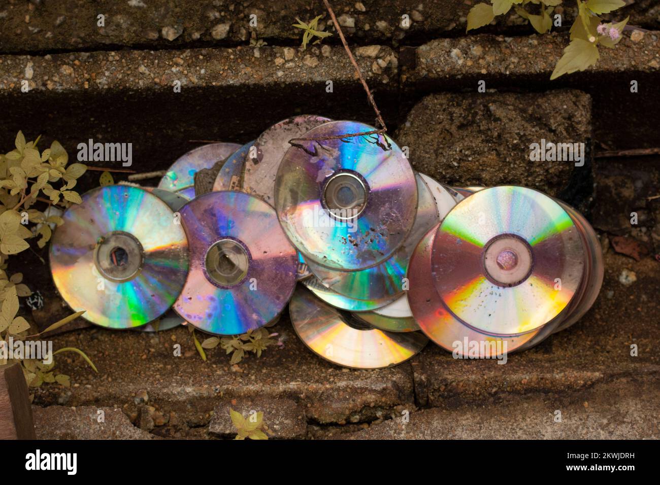 infrared image of the many copies of trash and dirty compact disc in ...