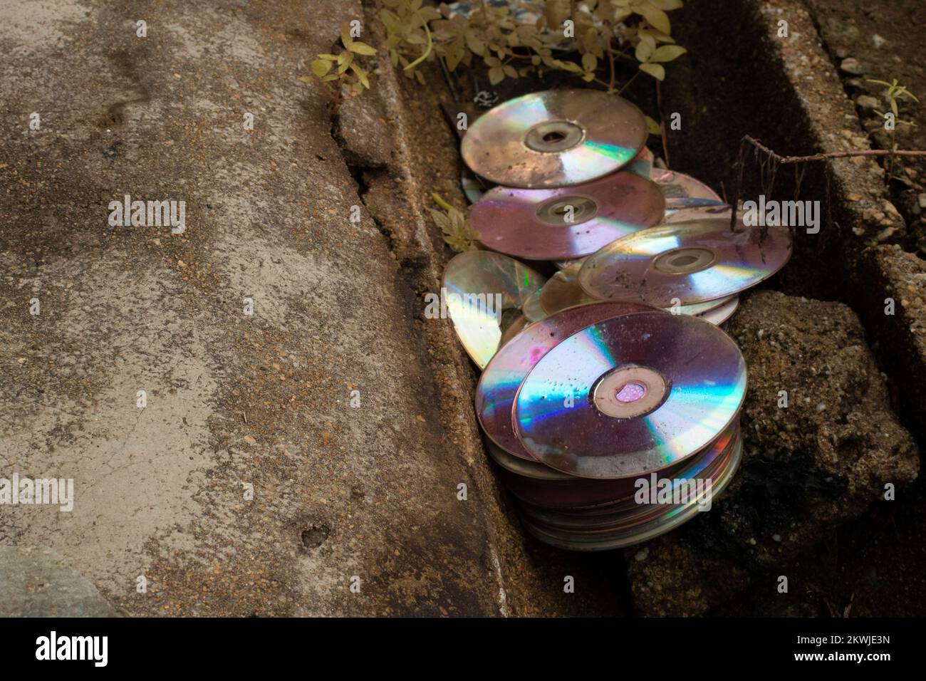 infrared image of the many copies of trash and dirty compact disc in ...