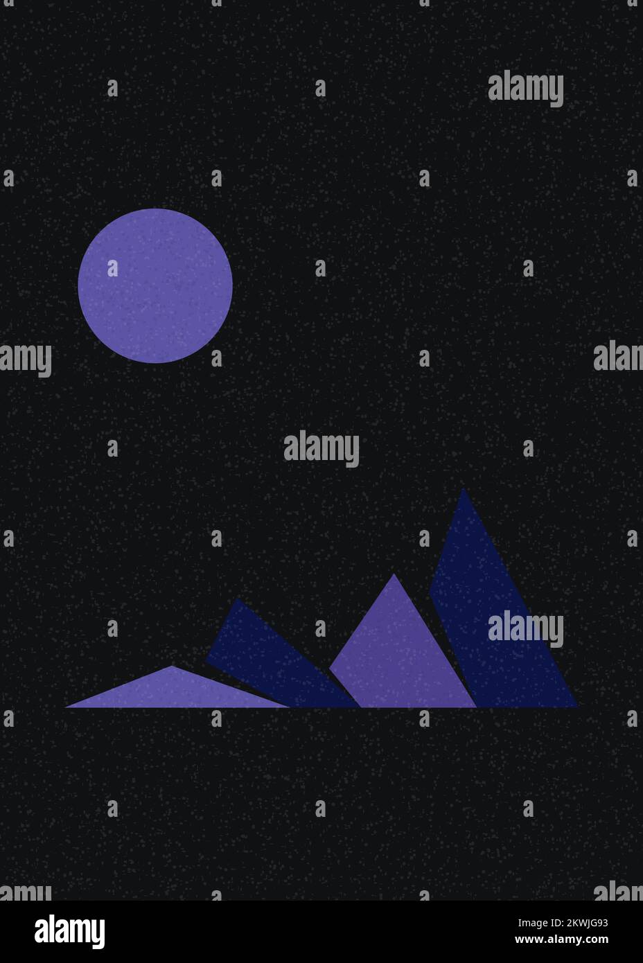 Geometric Mountains silhouette generative art poster illustration Stock ...
