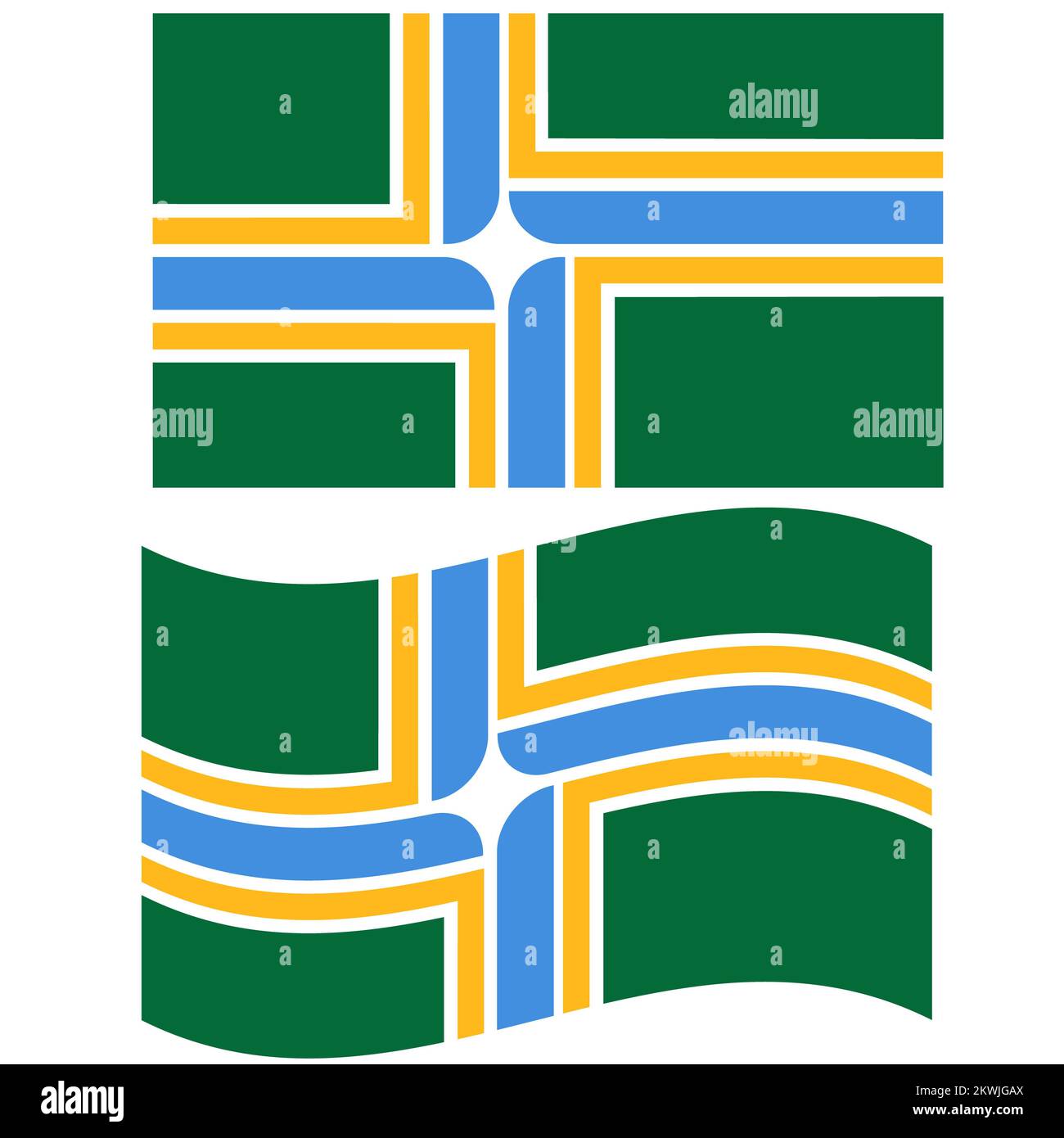 Waving flag of Portland. Portland flag on white background. flat style ...